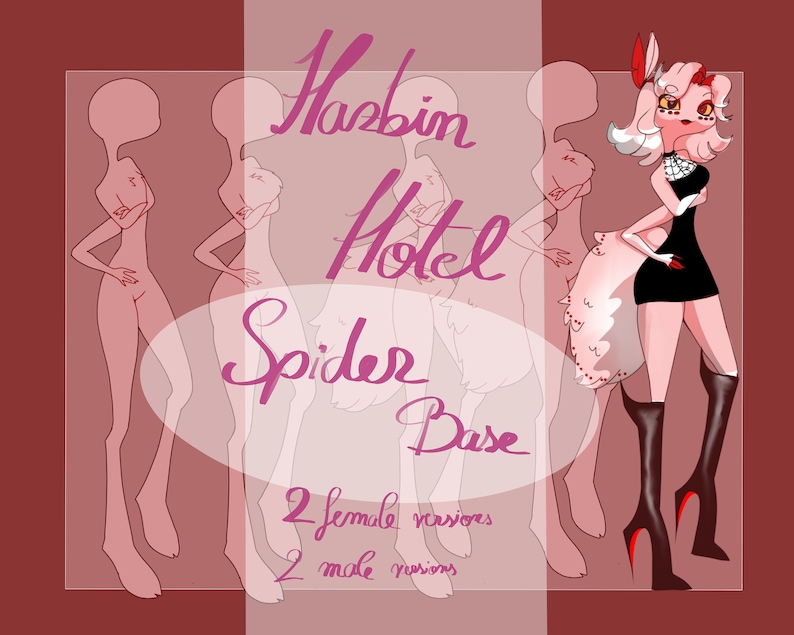 Hazbin Hotel Spider Base 4 Versions| OC | Character | Adoptable Base ...