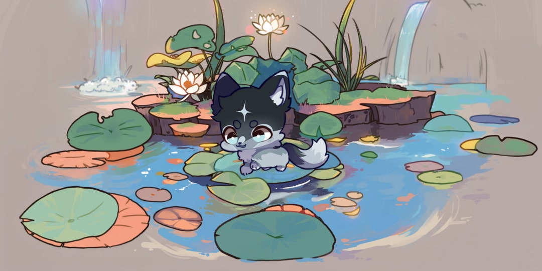 Lotus Lake Ych | Furry | Feral | Your Character Here | Basefill | Chibi ...