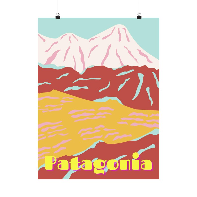 Patagonia Vertical Poster Adventure Hiking Poster - Etsy