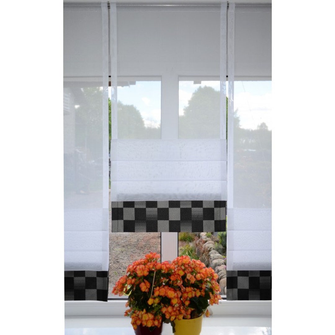 Modern Design Curtain, White Cafe Curtain, Roman Blind, Velcro Curtain ...