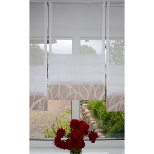 Moderne Design Gardine Muster Scheibengardine Raffrollo Klettband ...