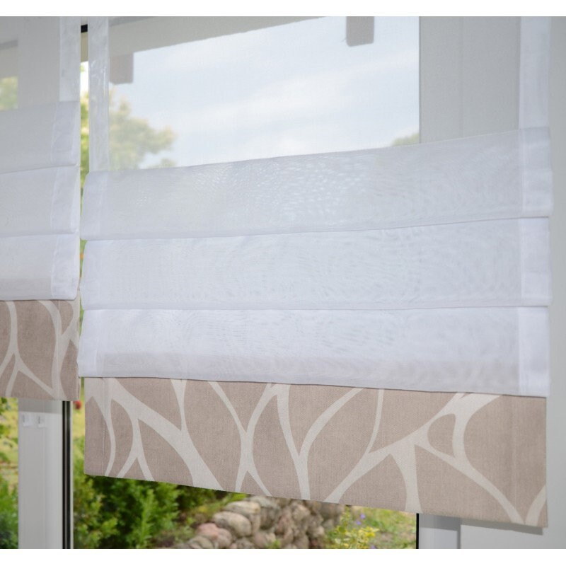 Moderne Design Gardine Muster Scheibengardine Raffrollo Klettband ...