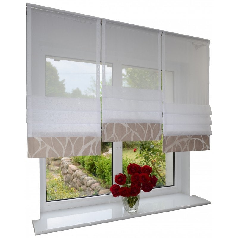 Moderne Design Gardine Muster Scheibengardine Raffrollo Klettband ...