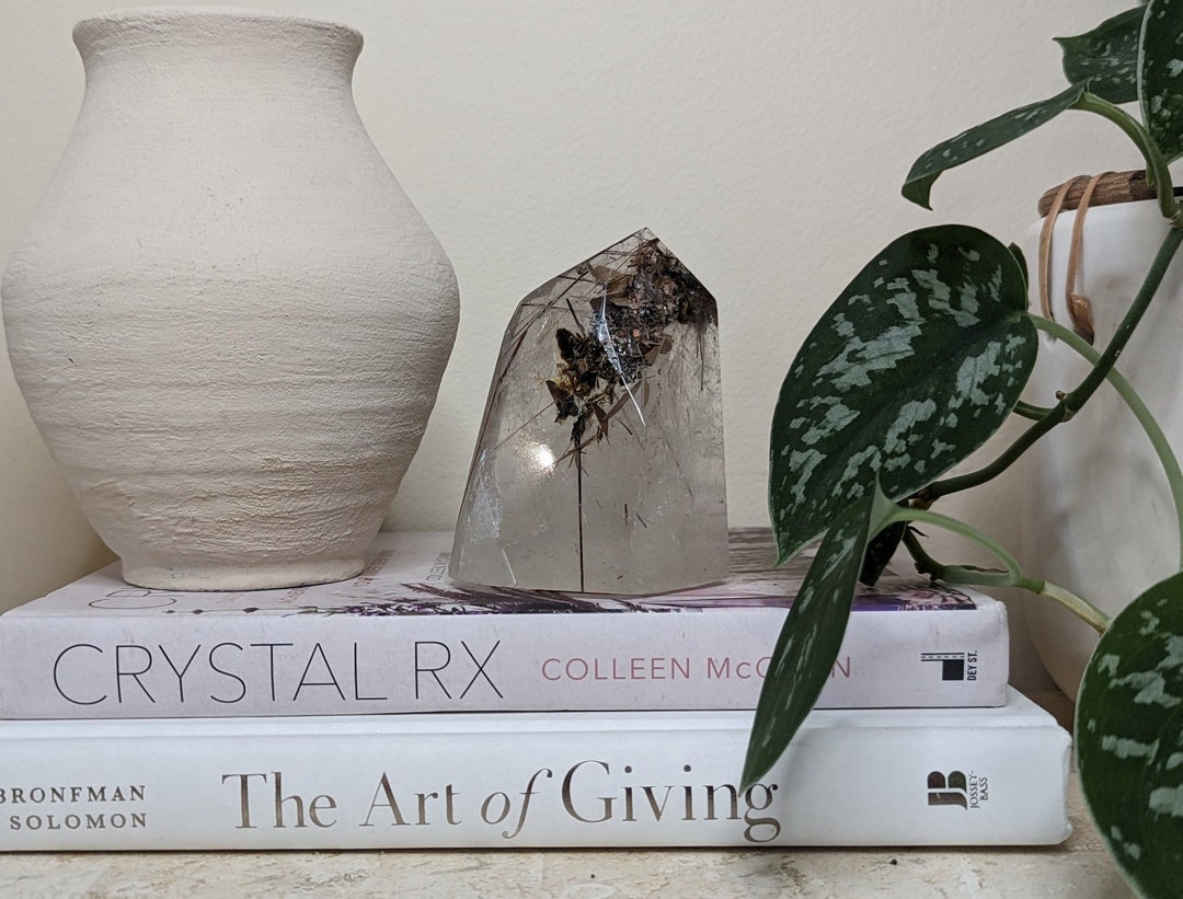 Fascinating Rutilated Quartz Tower With Gold Blades of Mica Copper ...