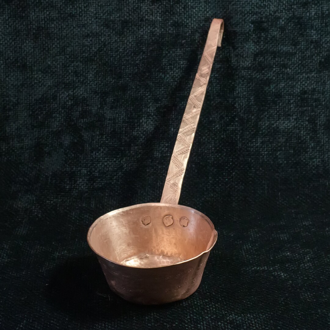 Vintage Italian Copper Ladle • Long, Beautiful Handle With Hook and ...