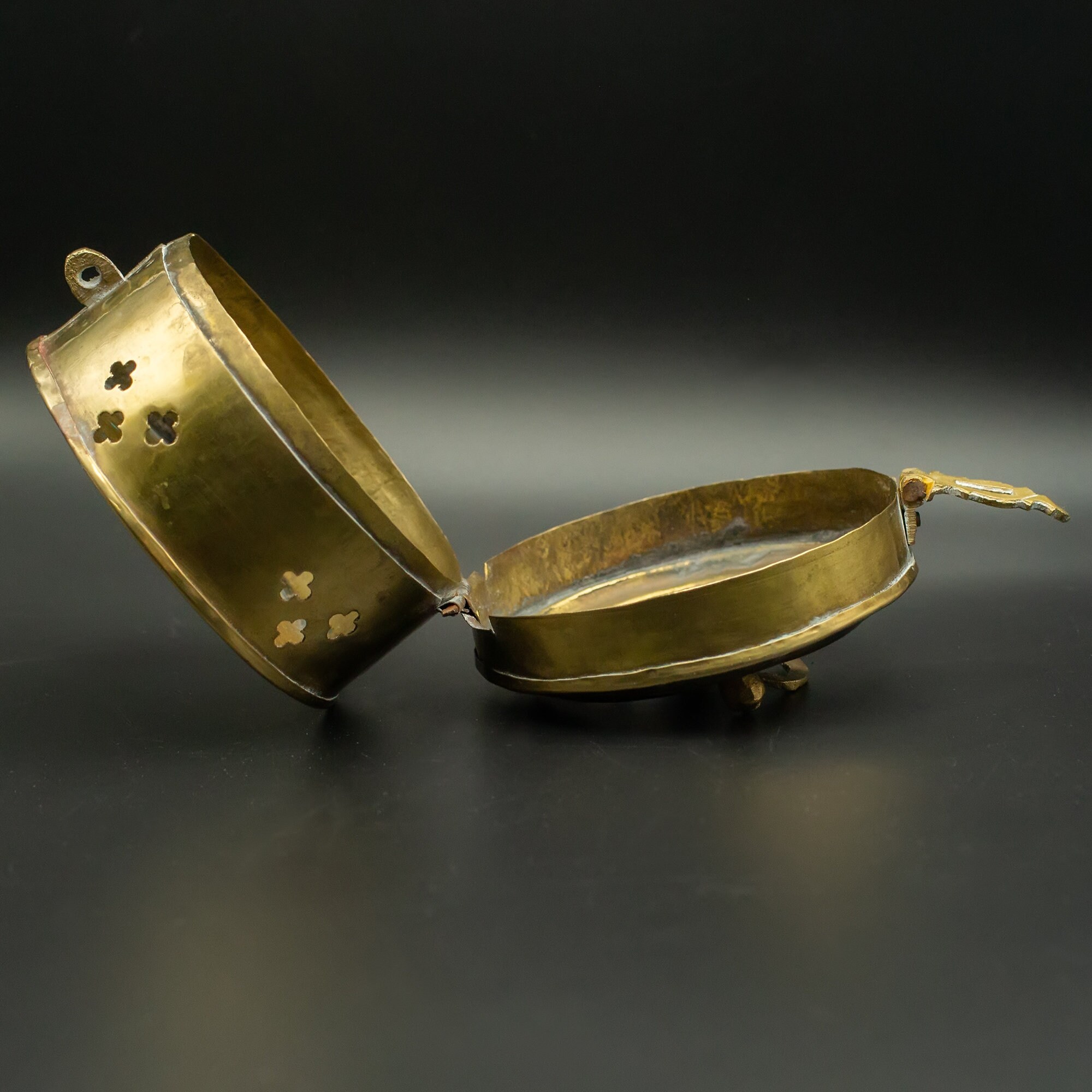 Cricket Box. Round Brass Container Vintage Brass Box With Holes and ...