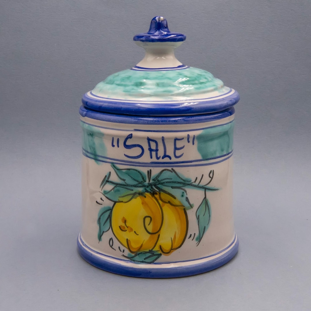 Ceramic Kitchen Salt Cellar Vintage Italian Kitchen Canister sale salt ...