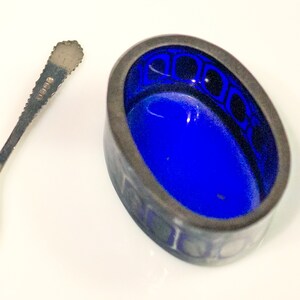 Blue Glass & Silver Salt Cellar • This Set Consists of a Blue Salt ...
