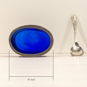 Blue Glass & Silver Salt Cellar • This Set Consists of a Blue Salt ...