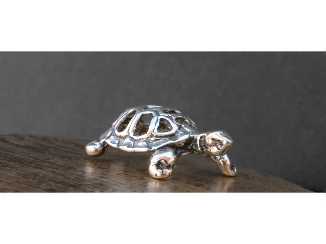 Small Turtle. Vintage Silver Figurine Miniature Turtle Sculpture ...