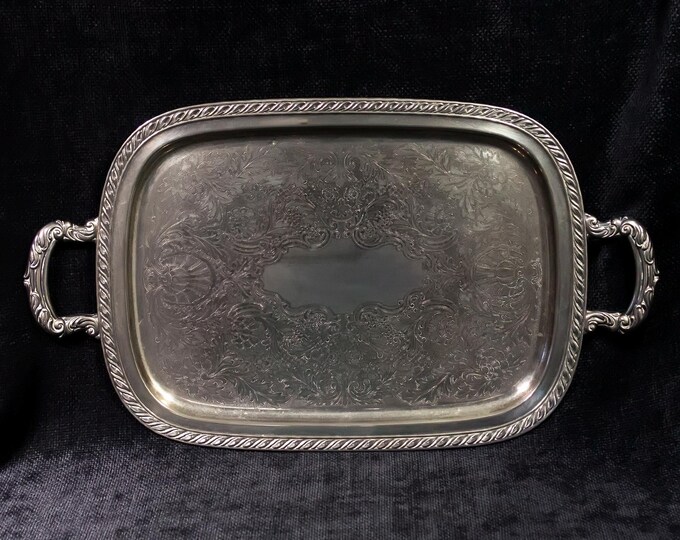 Batler Silver-plated Tray With Handles • Vintage Oneida Silver-plated ...