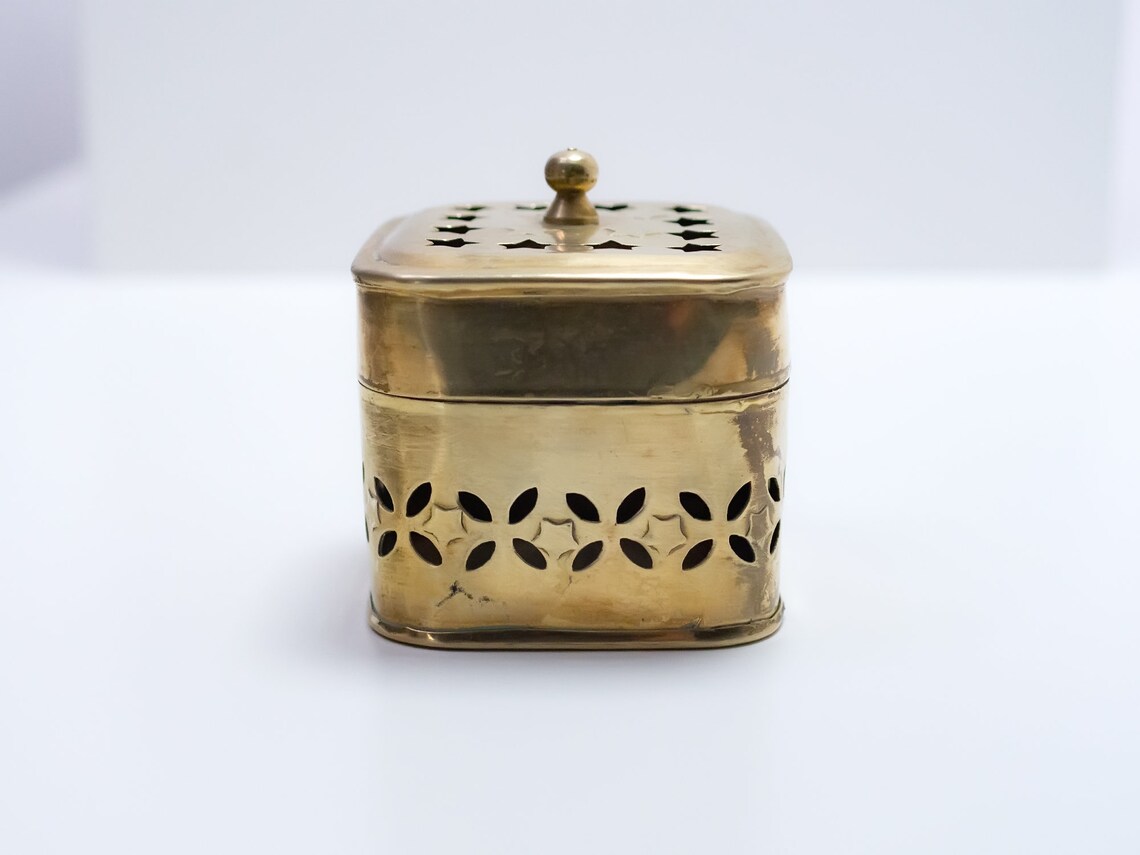 Cricket Box. Square Brass Container Vintage Brass Box With - Etsy