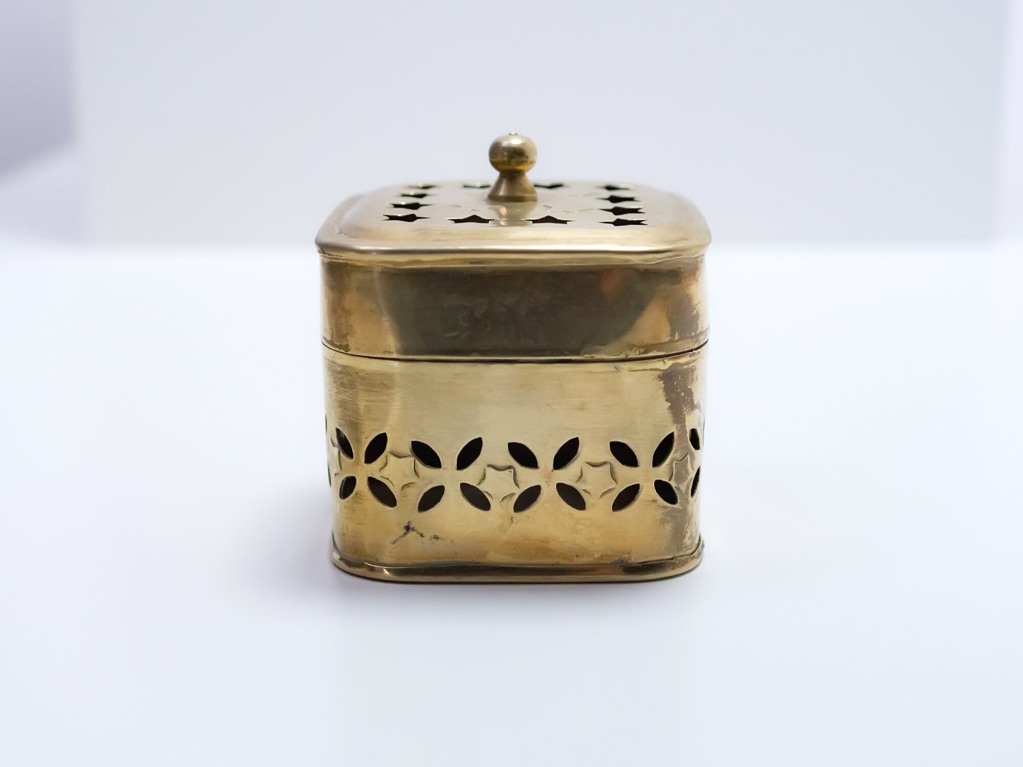 Cricket Box. Square Brass Container Vintage Brass Box With - Etsy