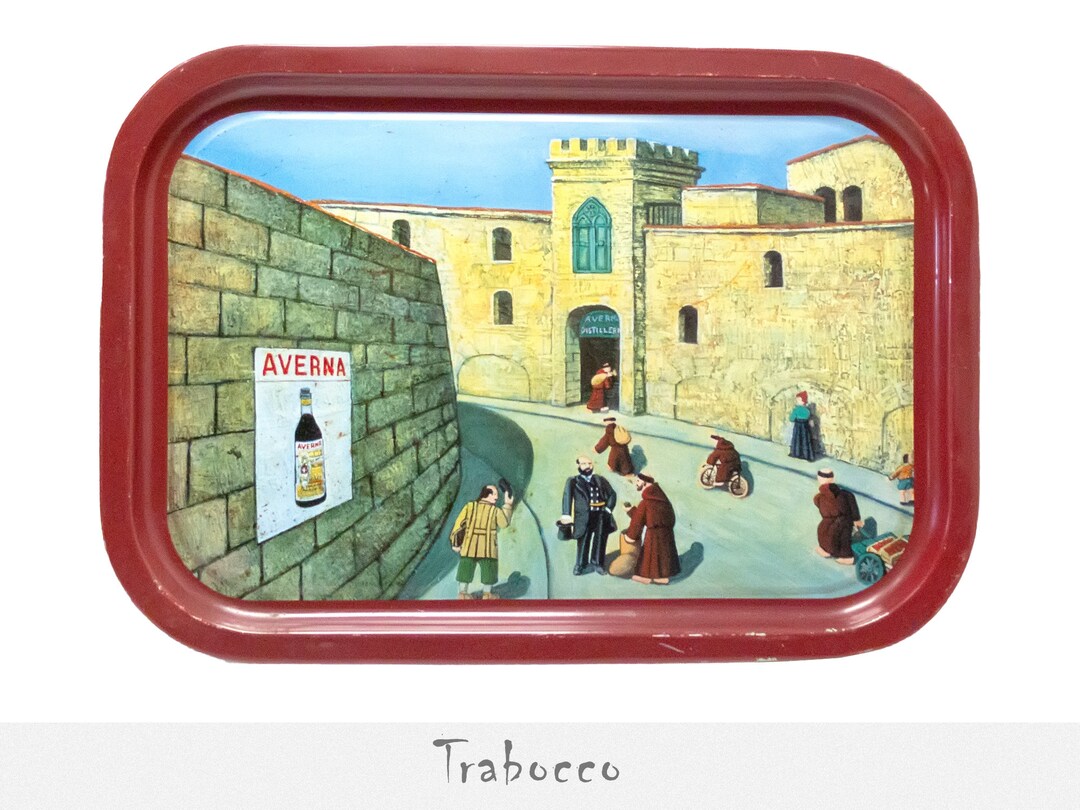 Italian Liquor Averna Metal Tray Tray Promoting Sicilian Bitter Liqueur ...