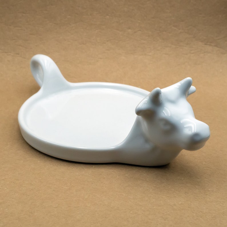 Vintage Porcelain Cow Cheese Platter: 1980s Italian Ceramic Serving ...
