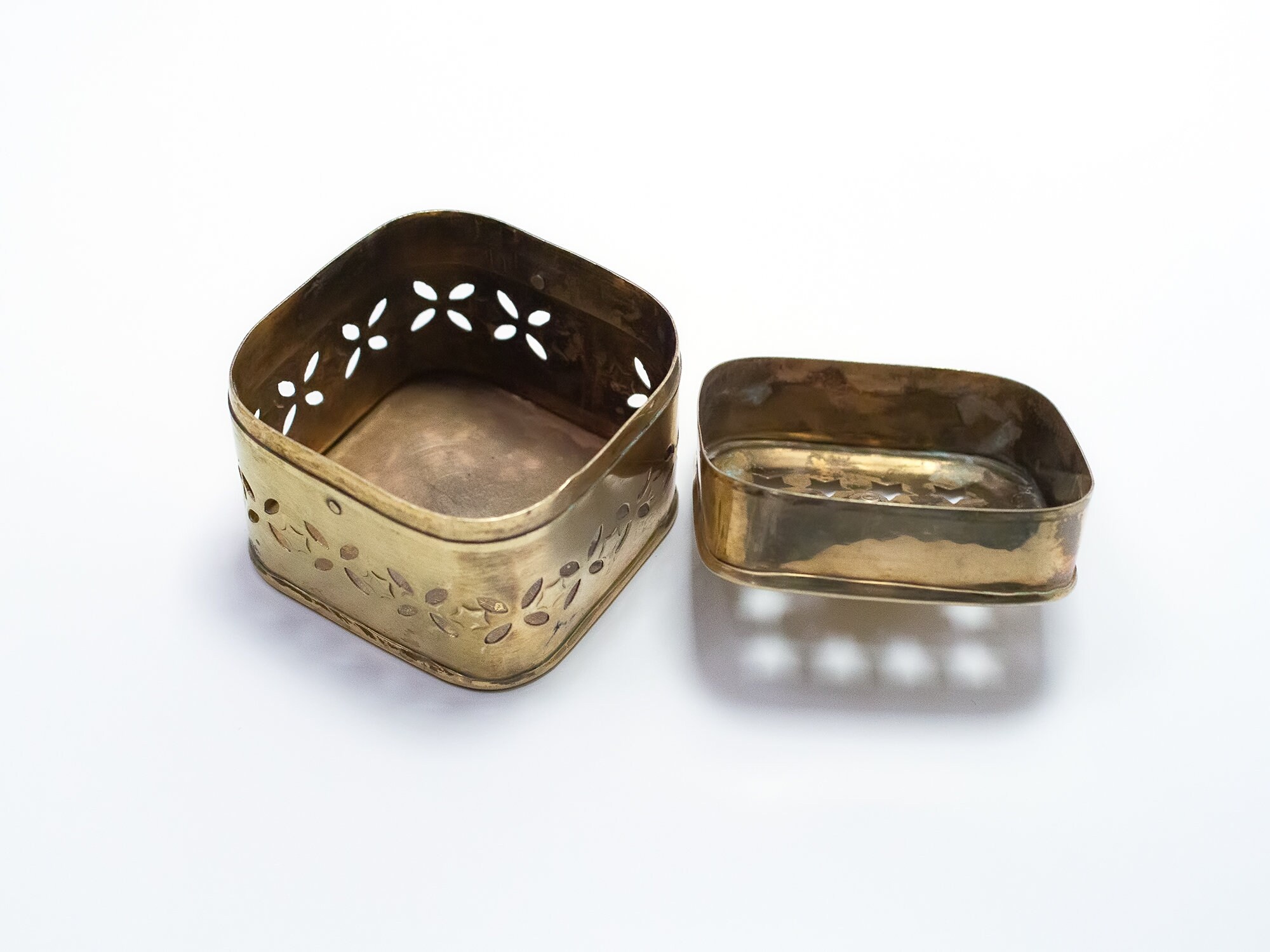 Cricket Box. Square Brass Container Vintage Brass Box With - Etsy