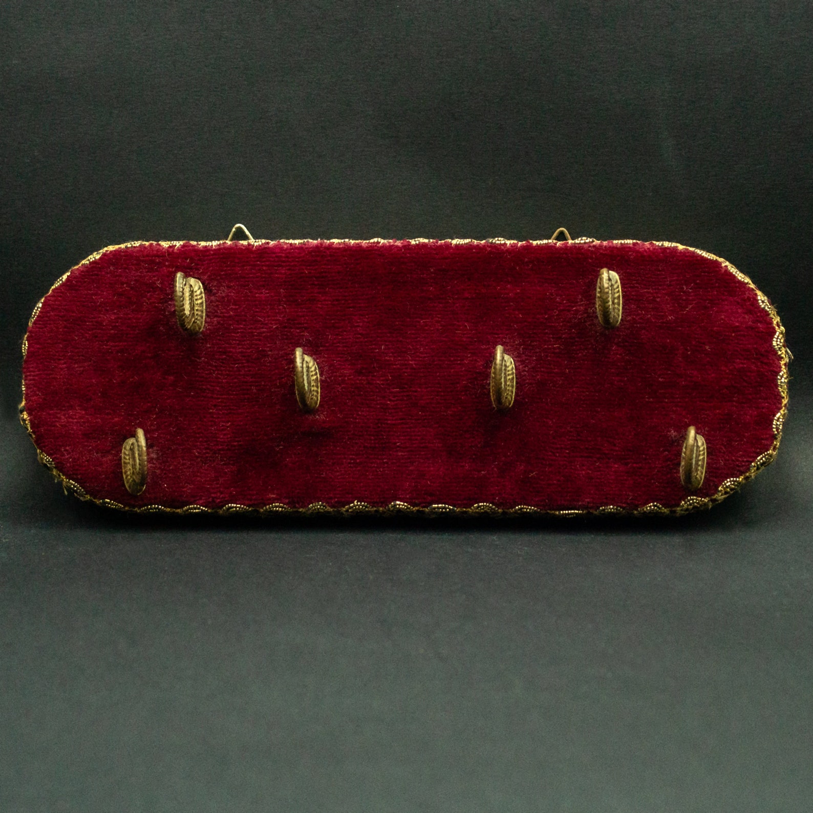Vintage Velvet Italian Wall Rack: Red & Gold Venetian Style, 6 Hooks ...