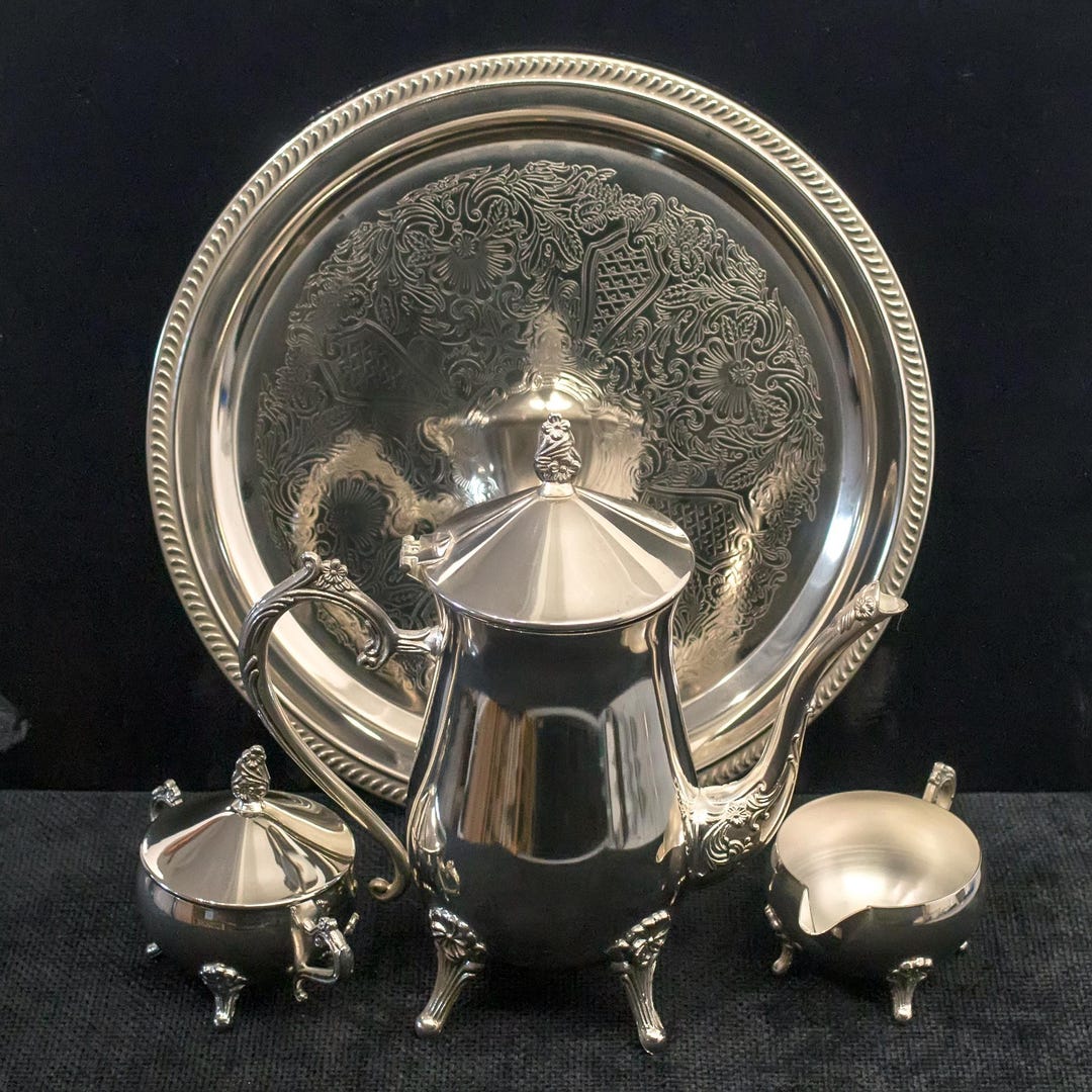 Italian Silver-plated Coffee Service Set • Elegant Vintage Coffee Set ...