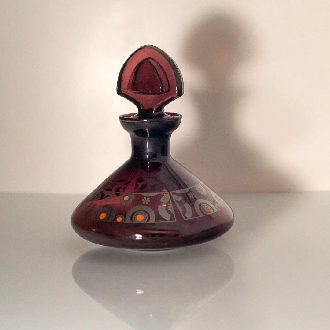 Vintage Murano Glass Perfume Bottle Venice, Italy, Deep Burgundy With ...