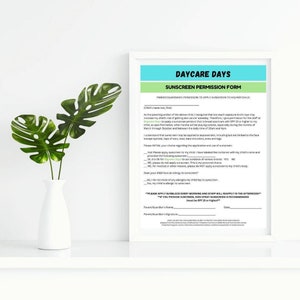 Sunscreen Permission Form - Etsy