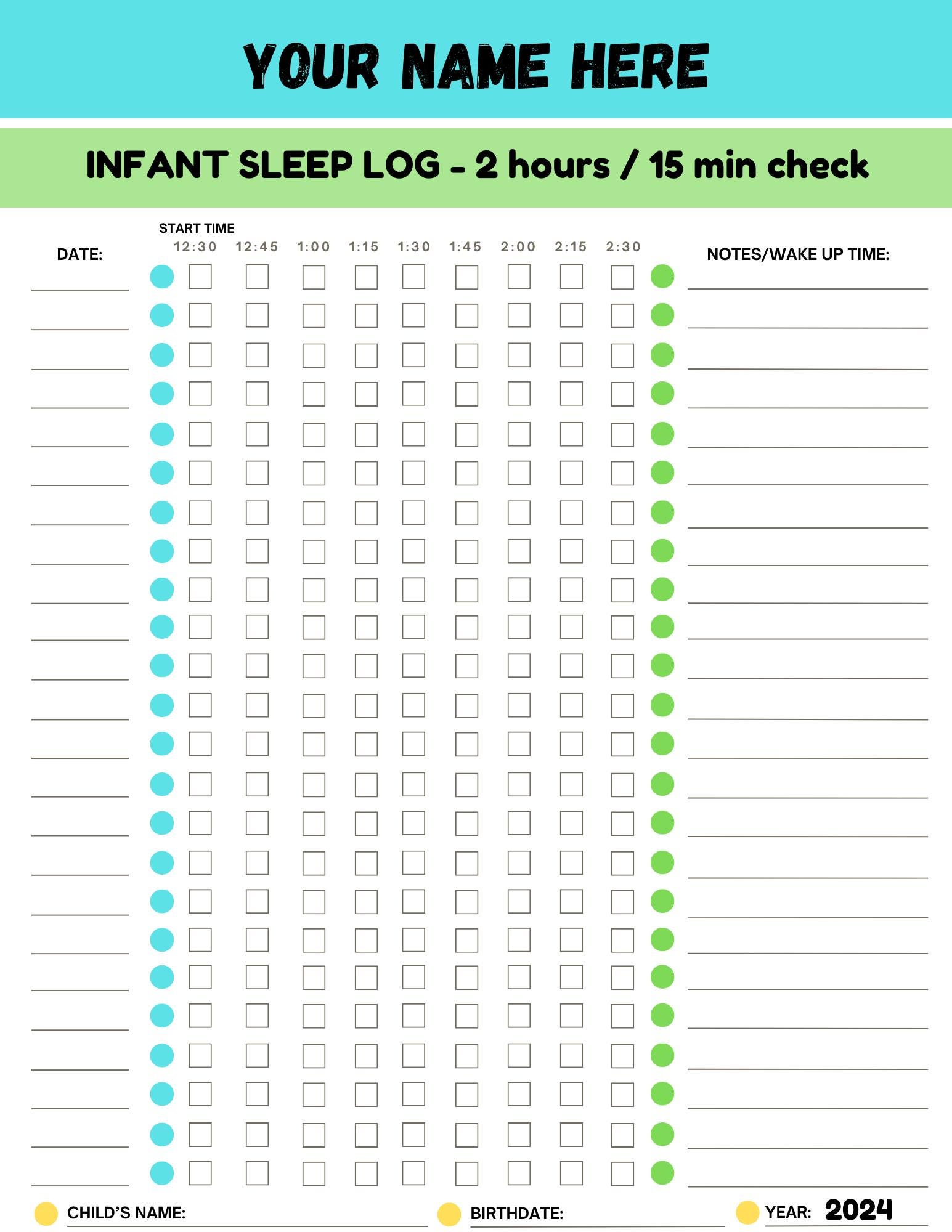 Infant Sleep Log for Childcare Homes and Centers - Etsy