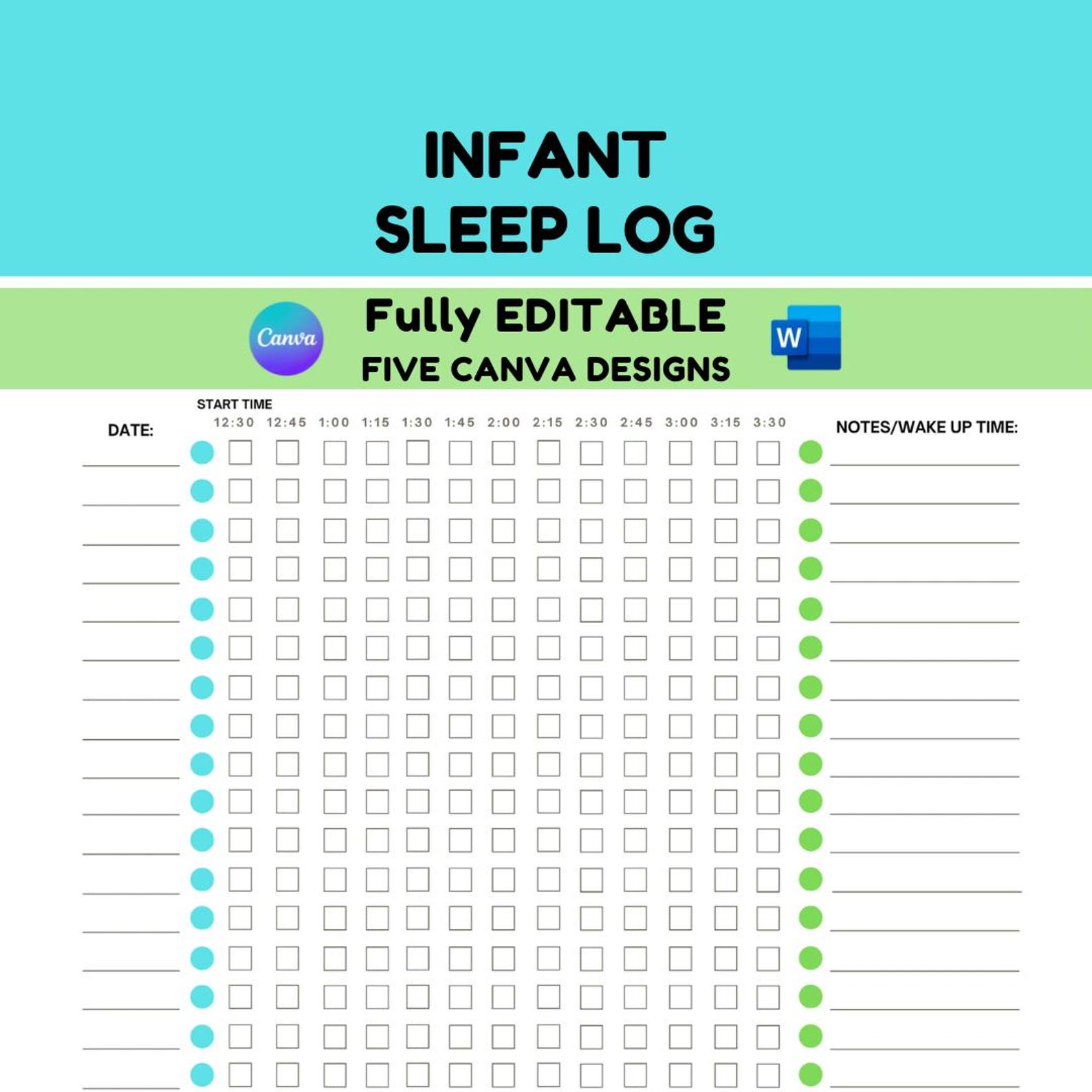 Infant Sleep Log for Childcare Homes and Centers - Etsy