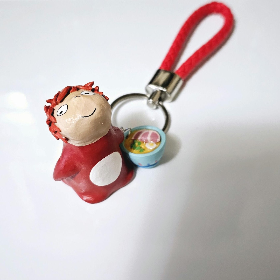 Ponyo Keychain Handmade Clay Figurine - Etsy