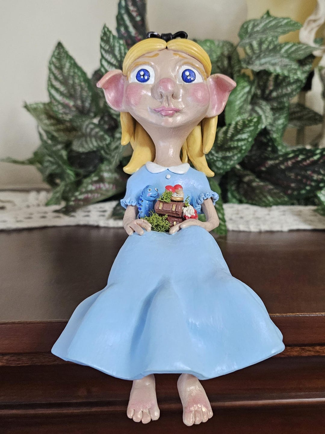 Alice in Wonderland House Elf Figurine. Hand Sculpted . Book Nook Decor ...