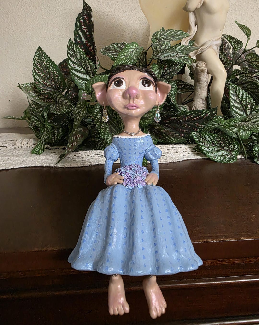 Ellen Hutter Nosferatu Elf Horror Sculpture. Handmade Clay Figurine ...