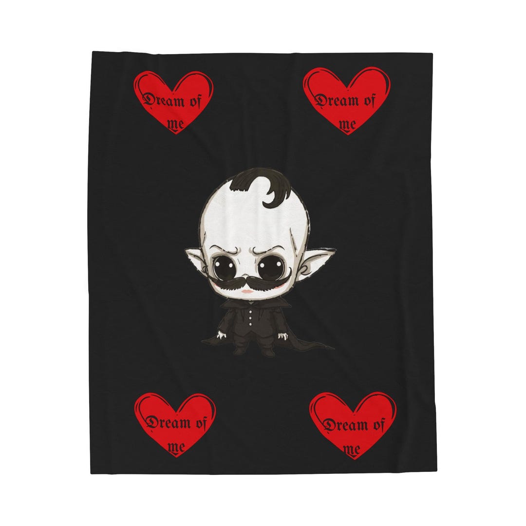Nosferatu Gothic Plush Blanket With Adorable Character, Cozy Home Decor ...