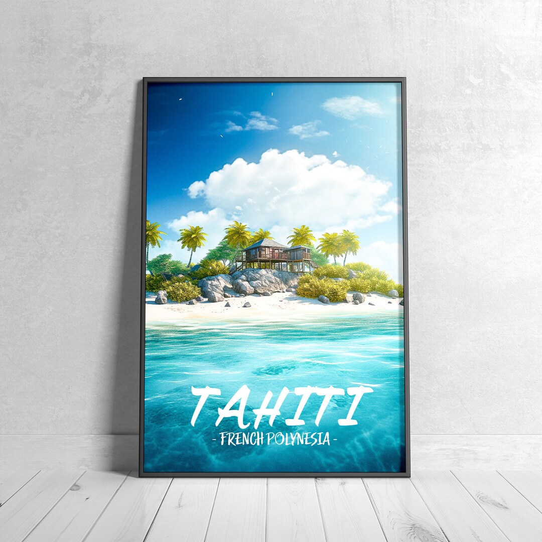 Tahiti French Polynesia Vintage Poster Print or Canvas Wall - Etsy