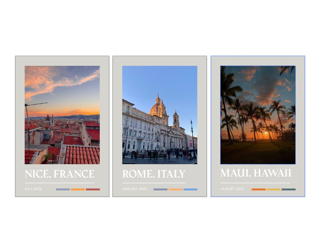 Travel Poster Sunset Series/set/trio Digitial Download - Etsy