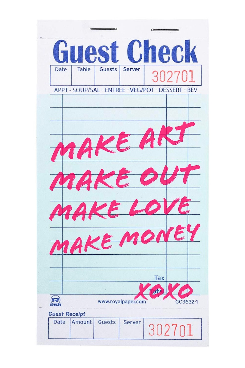 Guest Check Make Art/out/love/money Digital Download - Etsy