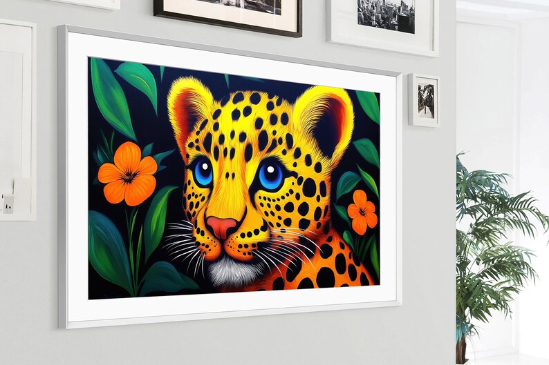 Samsung Frame TV Art | Baby Cheetah | Colorful, Cute, Animal Portrait ...
