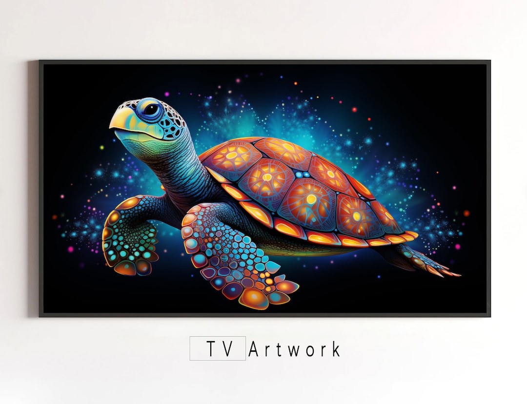 Samsung Frame TV Art | Psychedelic Sea Turtle | Colorful, Luminous ...