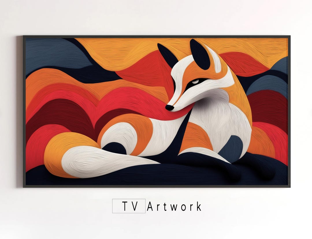 Samsung Frame TV Art | A Sly Fox | Colorful, Abstract, Animals Portrait ...