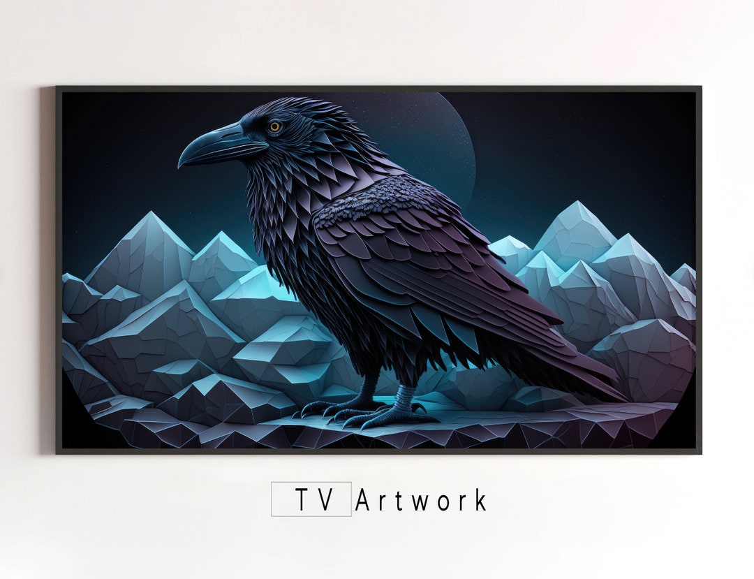 Samsung the Frame TV Art | Ice Raven | Geometric, Ethereal, Corvid ...