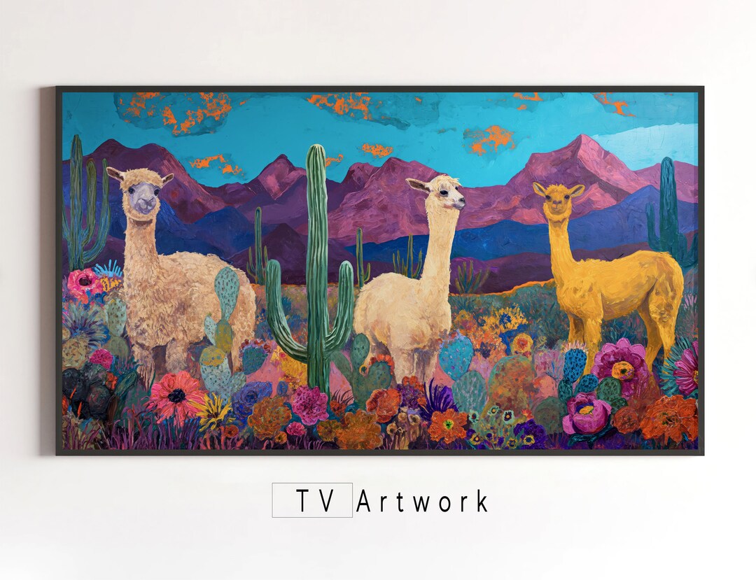 Samsung Frame TV Art | Alpacas and a Super Bloom | Rugged, Desert ...