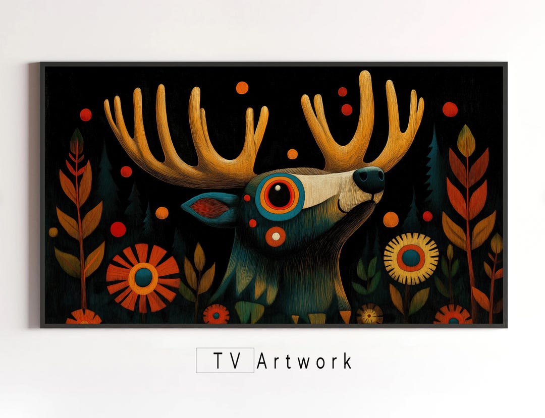 Samsung Frame TV Art | the Elk Spirit of the Woods | Trippy, Abstract ...
