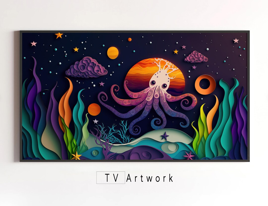 Samsung the Frame TV Art | Octopus of Europa | Colorful, Surreal ...