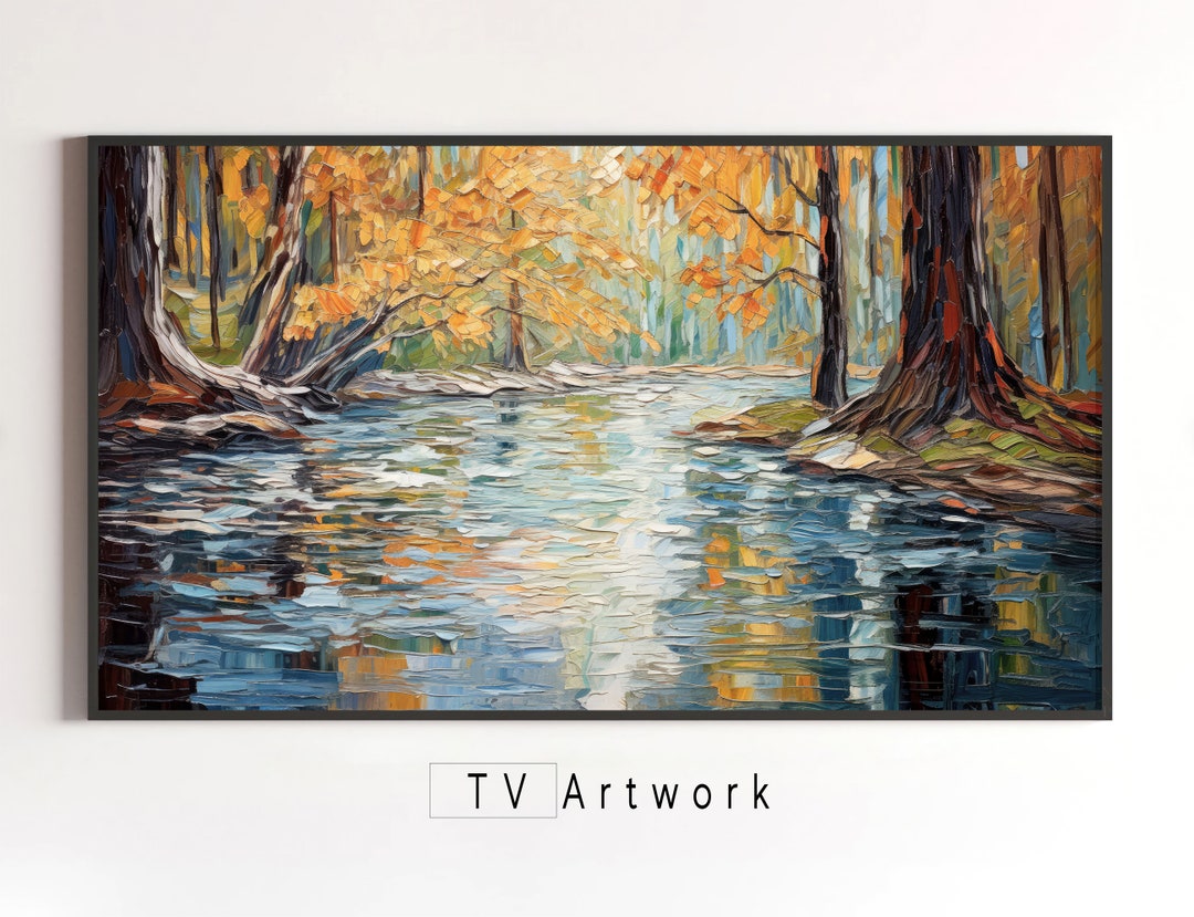 Samsung Frame TV Art | Abstract Rapids at Fall Creek | Impasto ...