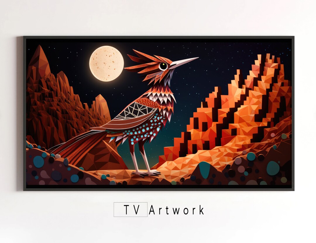 Samsung the Frame TV Art Roadrunner in Red Rocks Desert Colorful ...