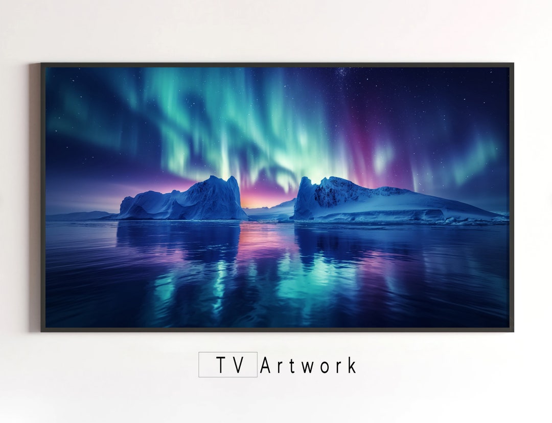 Samsung Frame TV Art | Iceburgs and Auroras | Dreamlike, Photorealistic ...