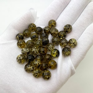 10 Mm. Natural Green Amber Loose Beads - Etsy