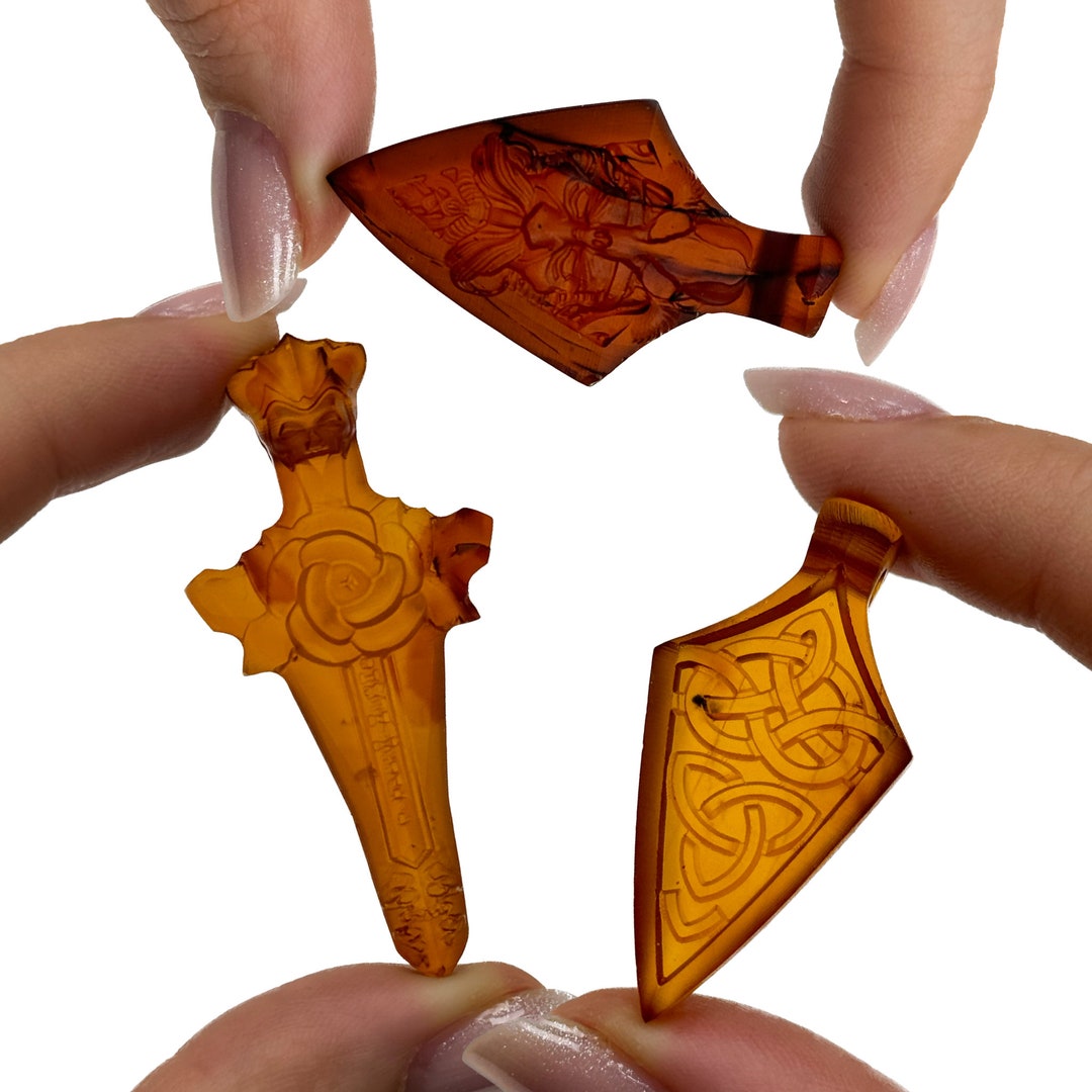 Amber Viking Theme Amulets | Amber Sword and Spear Pendant - Etsy