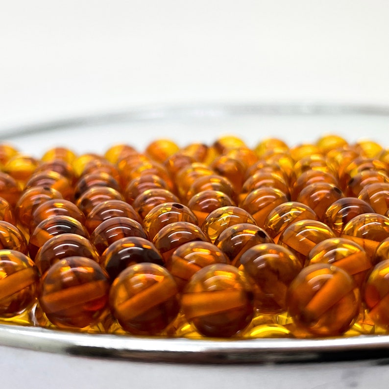 Baltic Amber Loose Round 6.5 Mm Cognac Beads - Etsy