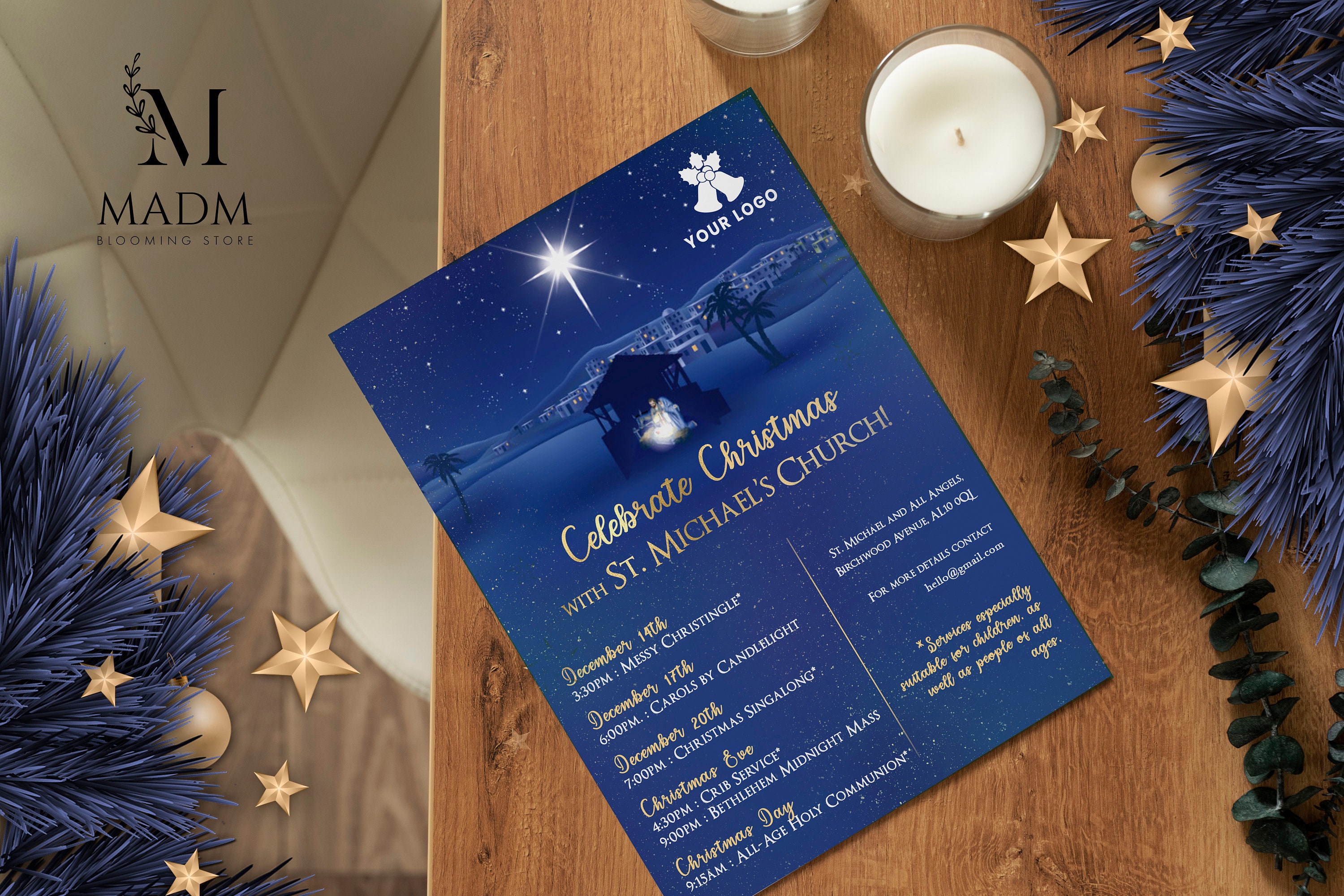 Nativity Christmas Church Program Flyer,religious Christmas Church ...