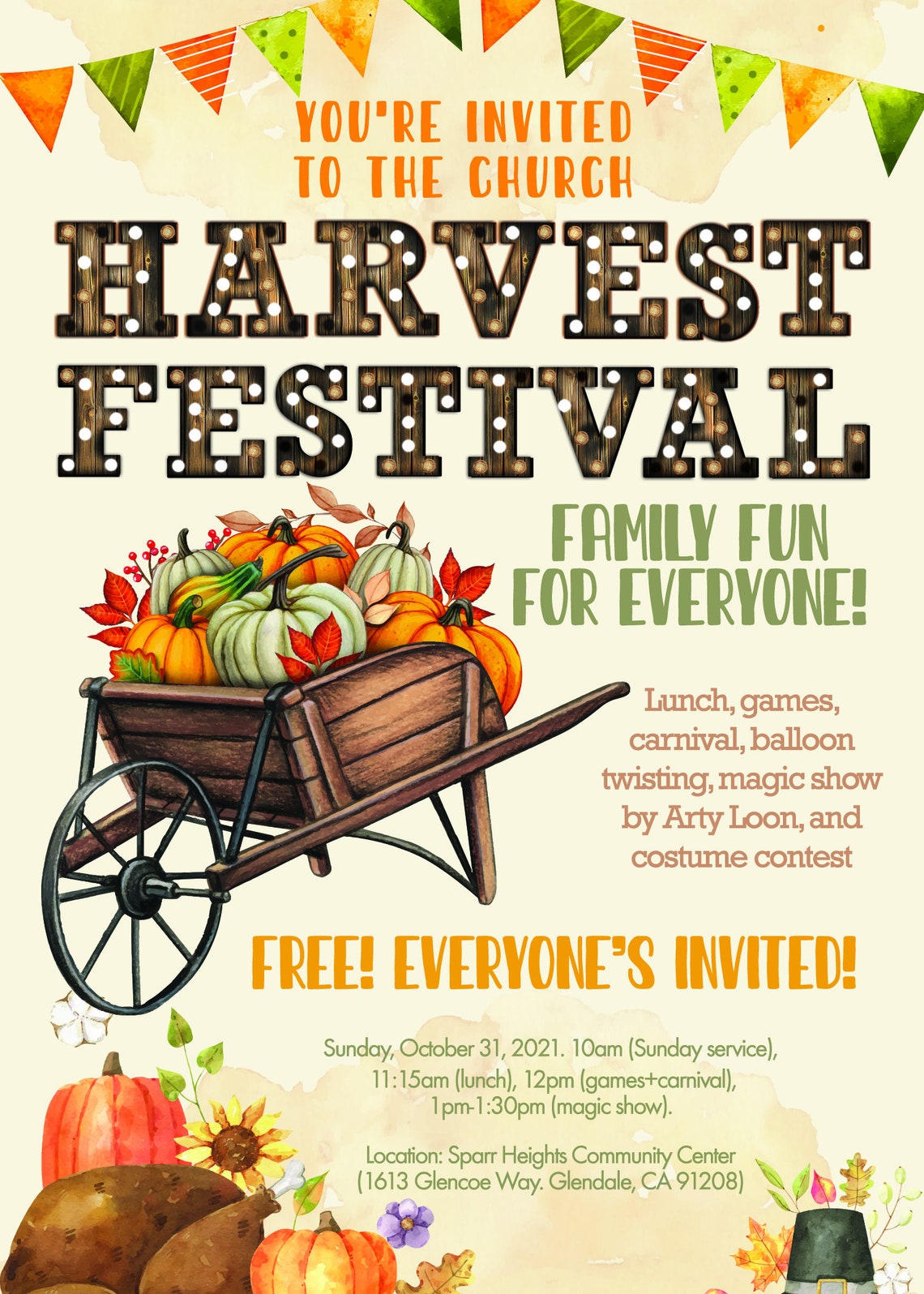 Fall Festival Invitation Church Fall Festival Invite Harvest Festival ...