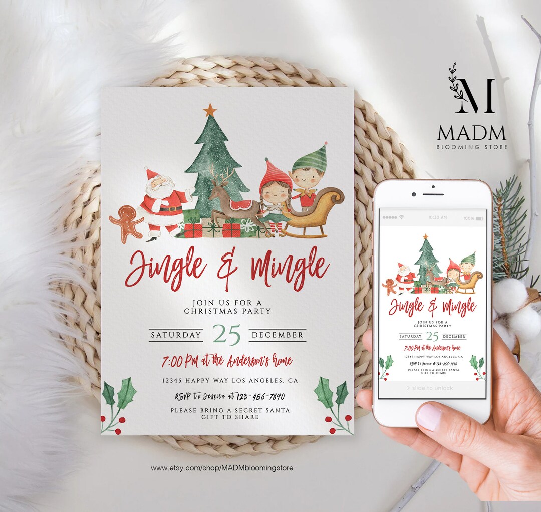 Christmas Party Invitation Kids Christmas Party Invitation - Etsy