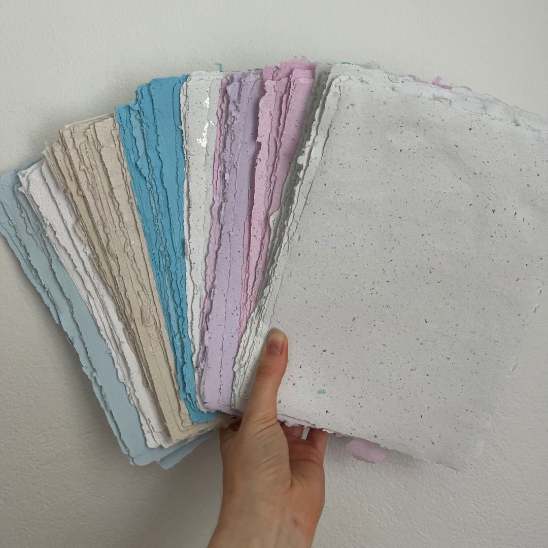 Recycled A5 Handmade Paper Sheets - Etsy